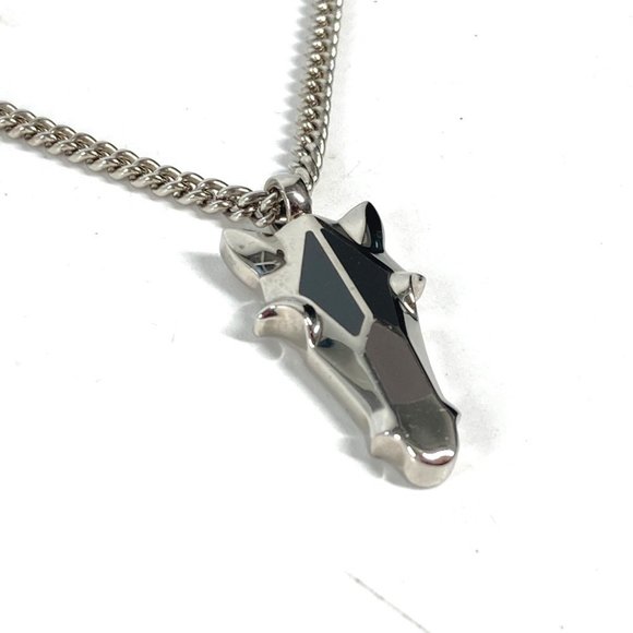 Hermes | Jewelry | Hermes Destrier Horse Head Chain Necklace Silver ...